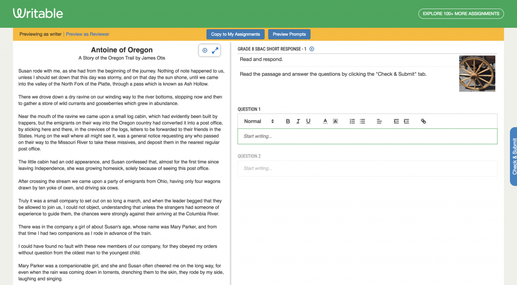 Writable + State Summative Practice: SBAC, PARCC, FL FSA, TDA Questions ...