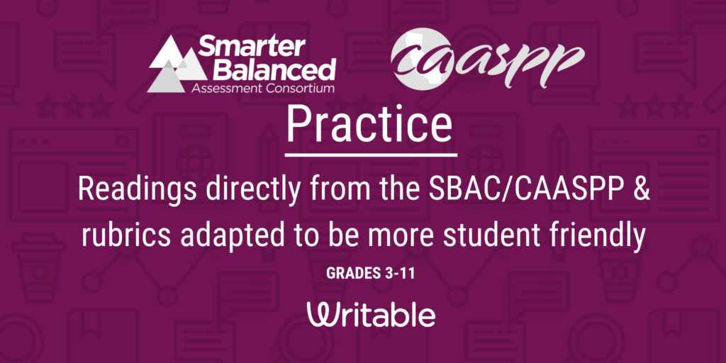 New: SBAC Practice Writing Assignments (Includes Support for CAASPP ...