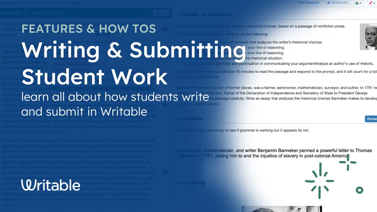 How students write and submit work in Writable - Writable