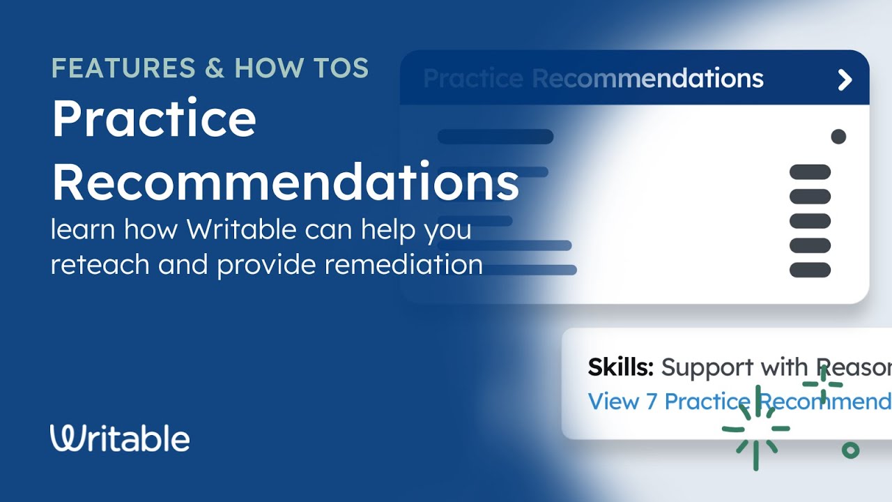 How to Use Practice Recommendations - Writable